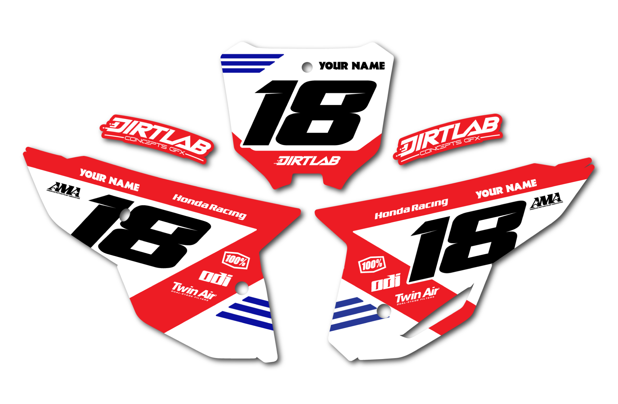 Honda Number Plate Graphics - Dirtlab Concepts