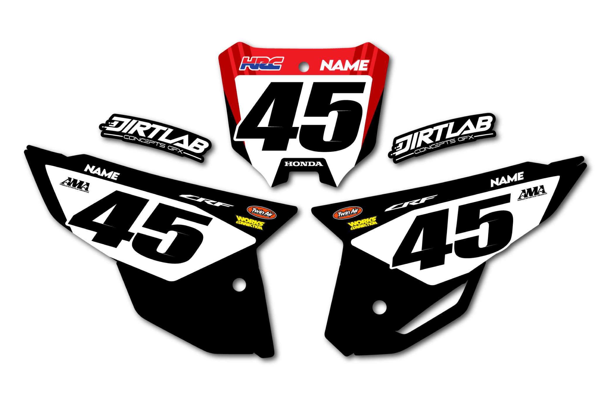 Honda Number Plate Graphics - Dirtlab Concepts