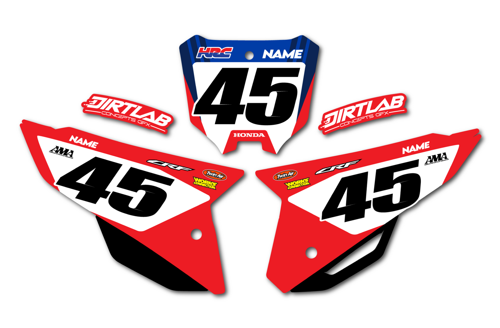 Honda Number Plate Graphics - Dirtlab Concepts